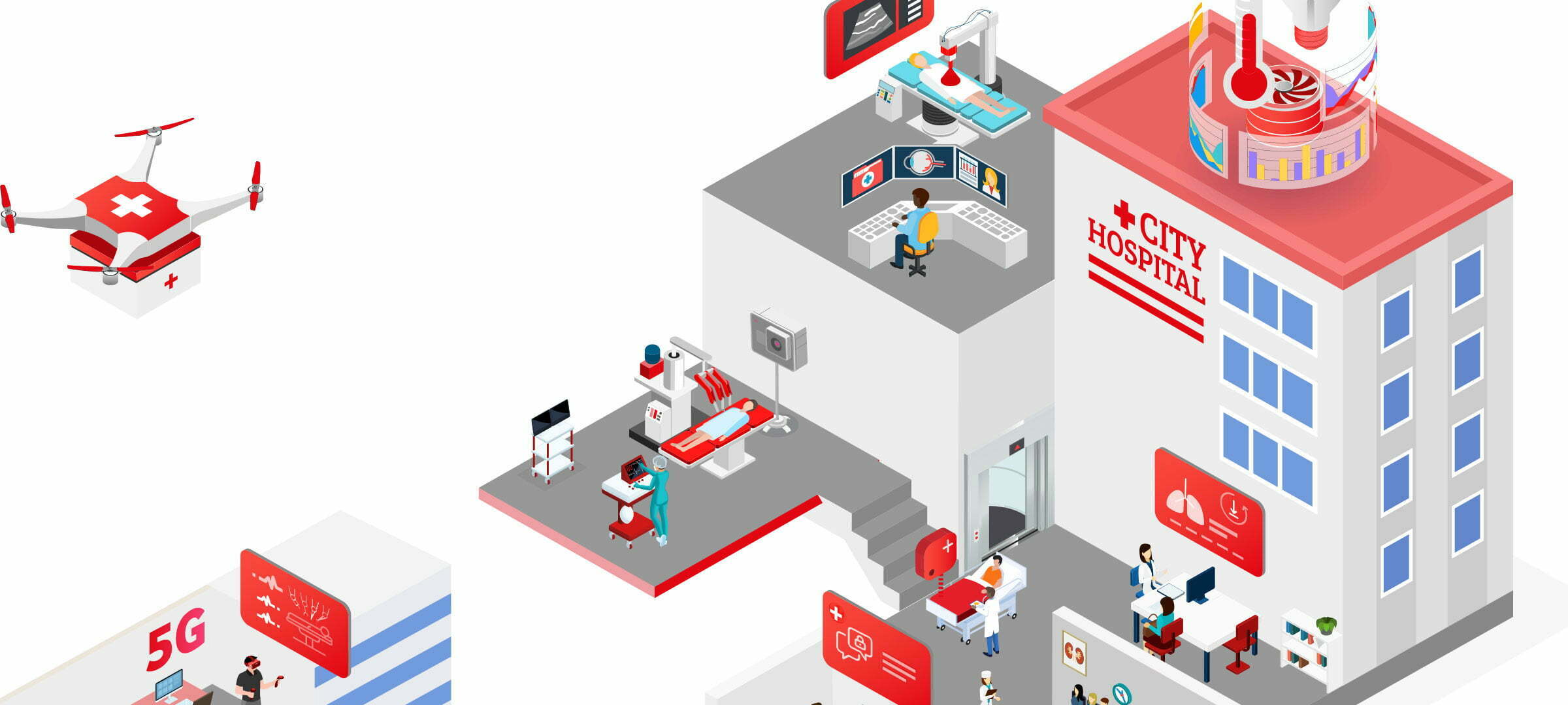 Vodafone 5G Health Infographic - Wond Design Agency